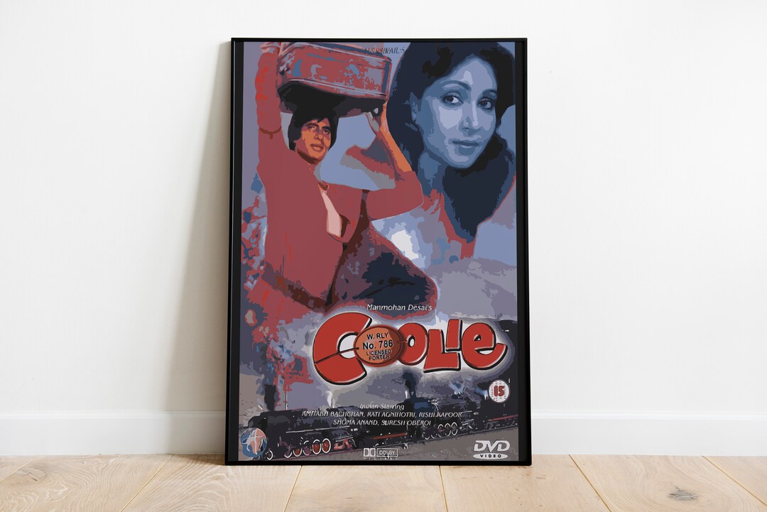 Coolie Movie Poster Desi Wall Art Bollywood Movie Poster - Etsy