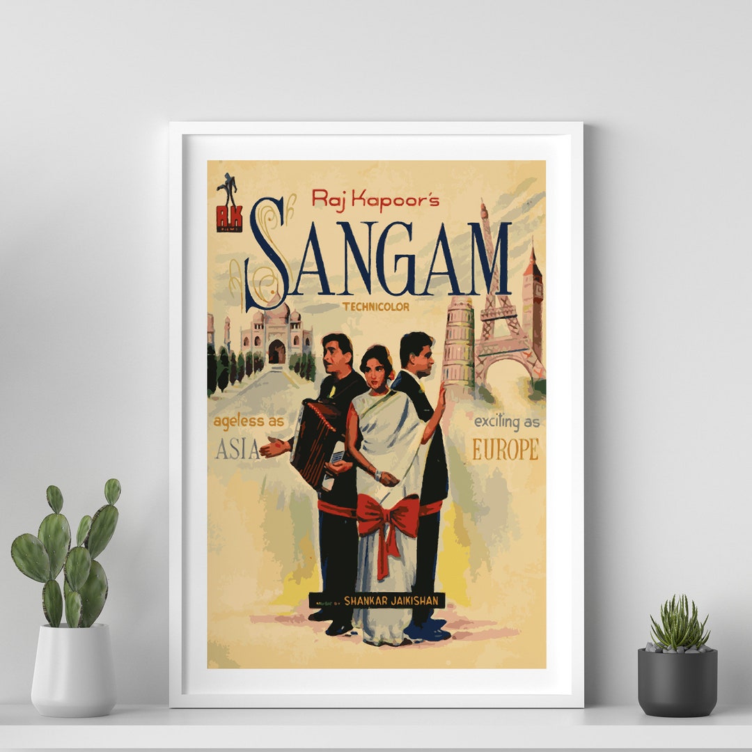 Sangam Movie Poster Desi Wall Art Bollywood Movie Poster - Etsy