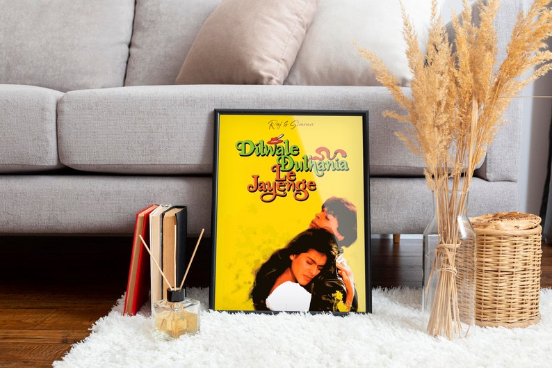 DDLJ Movie Poster, Desi Wall Art, Bollywood Movie Poster, Dilwale ...