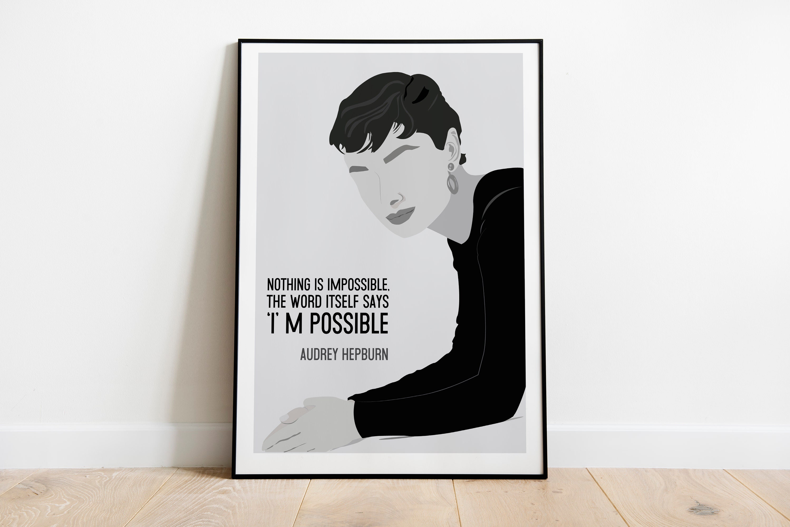 Audrey Hepburn Printable Quote Poster, Success Quote, Gift for Her ...