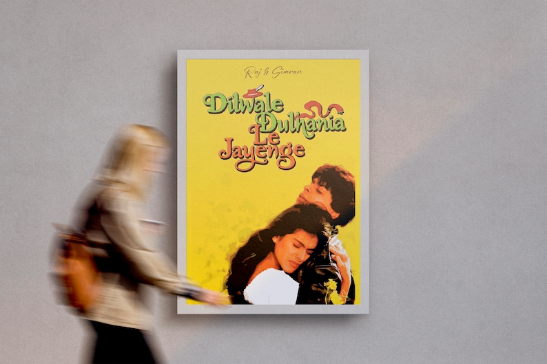 DDLJ Movie Poster, Desi Wall Art, Bollywood Movie Poster, Dilwale ...