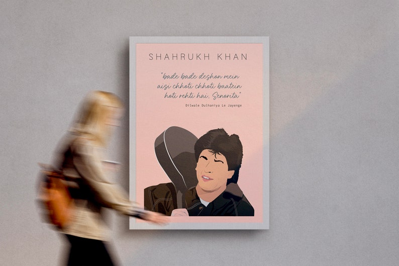 Buy Shahrukh Khan Poster, DDLJ, SRK, Gift for Her, Desi Wall Art ...