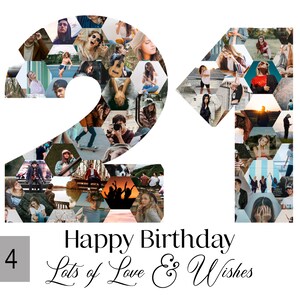 Custom Number Collage Custom Photo Collage Birthday Photo - Etsy