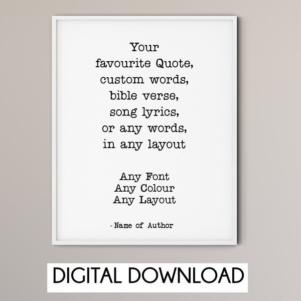 Custom Quote Poster - Etsy