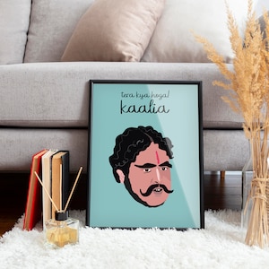 Sholay Movie Poster, Tera Kya Hoga Kaalia, Desi Wall Art, Bollywood ...