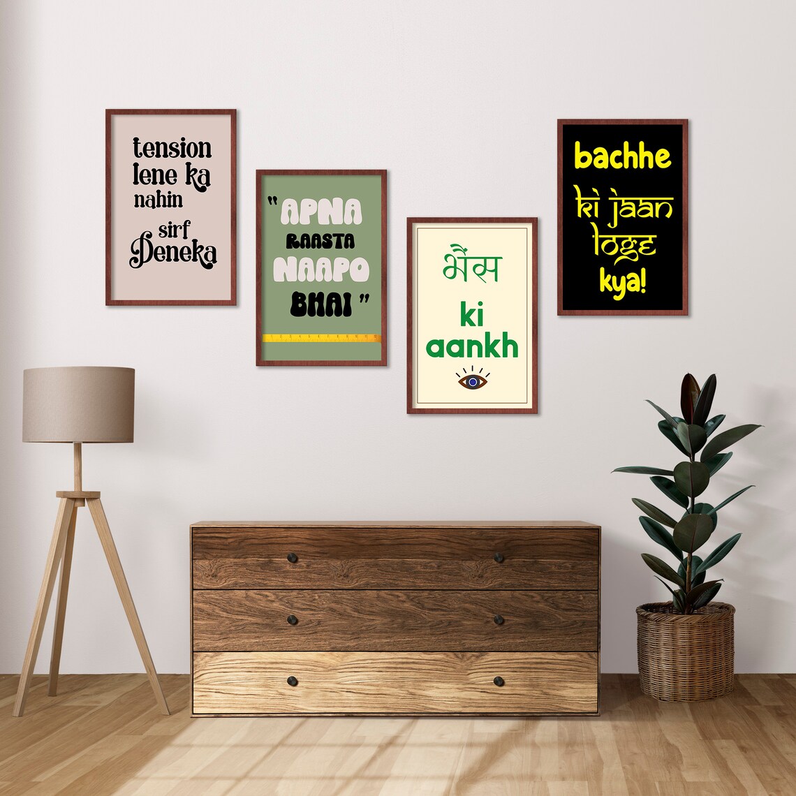 Indian Culture Phrases, Set of 12 Indian Wall Art, Desi Art, Hindi ...
