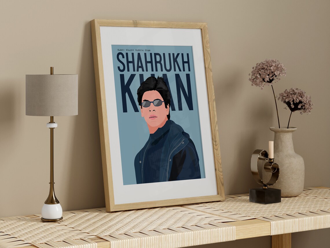 Shahrukh Khan Portrait Sketch, SRK, Gift for Her, Desi Wall Art ...