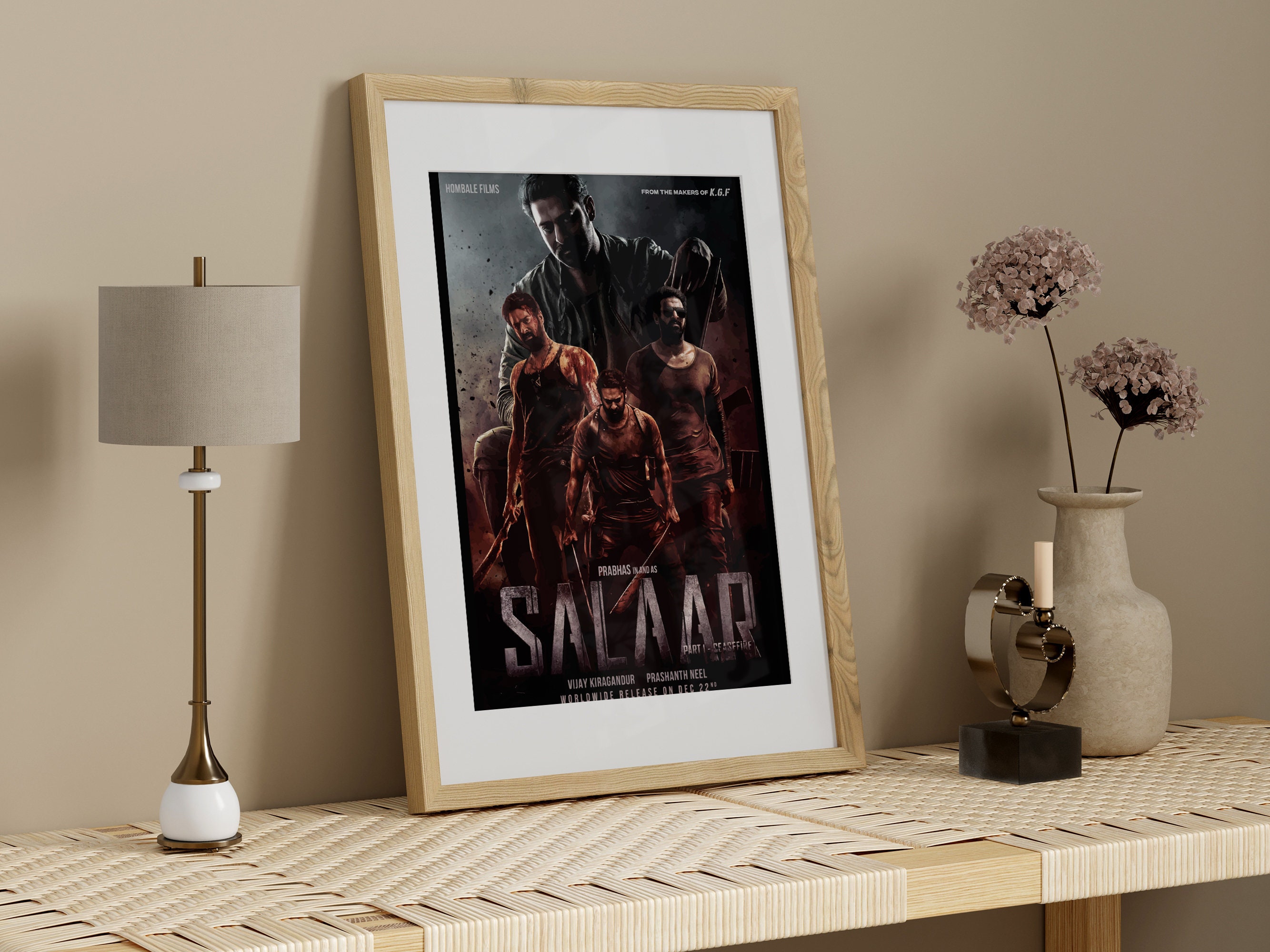 Salaar Movie Poster, Prabhas Movie, South Indian Movie, Desi Wall Art ...