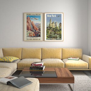 Vintage Airline Posters, Set of 21 Airline Posters, Vintage Travel ...