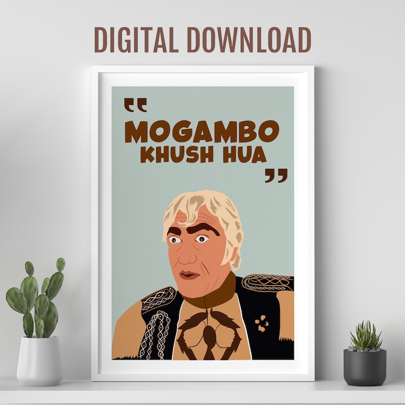 Mogambo Khush Hua Poster, Mr India Movie Dialogue, Gift for Bollywood ...