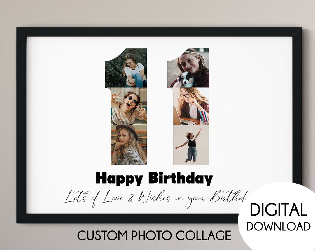 11th Birthday Photo Collage Gift, 11th Anniversary Photo Collage ...