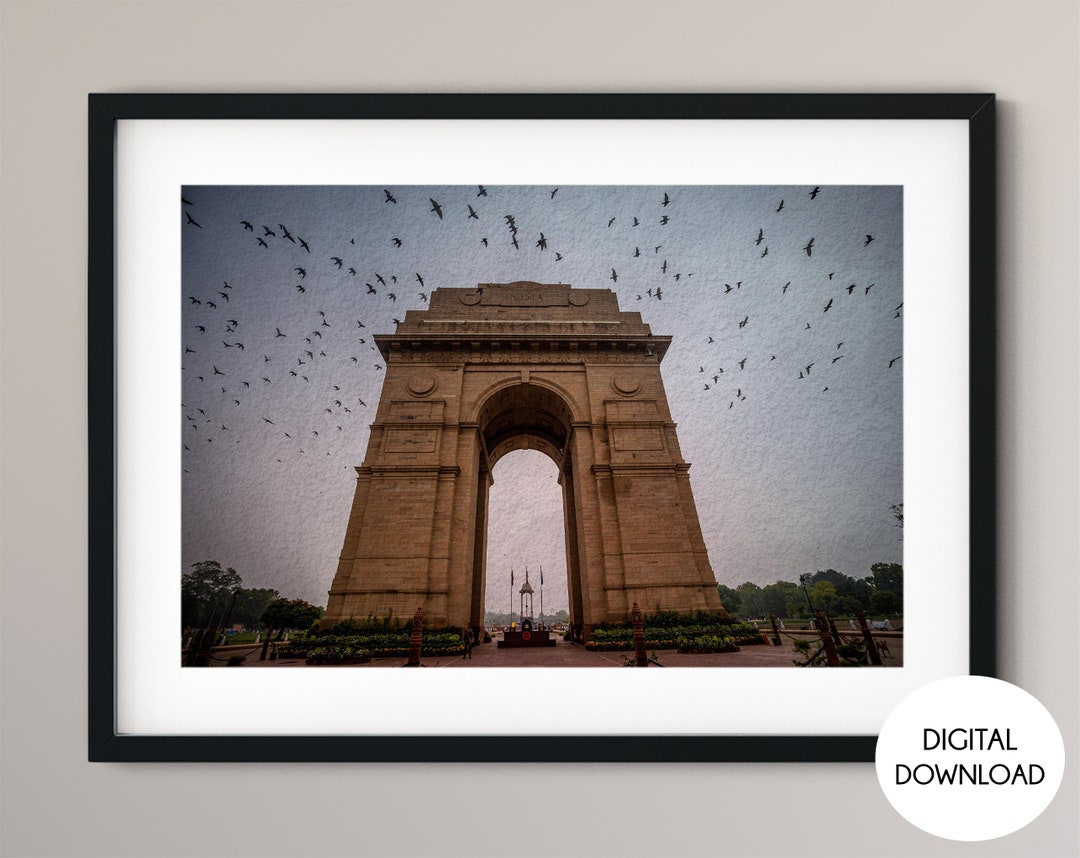 India Gate Memorial, New Delhi Poster, India Travel Poster, India Print ...