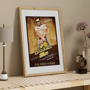 Dabangg Movie Poster, Desi Wall Art, Bollywood Movie Poster, Retro ...