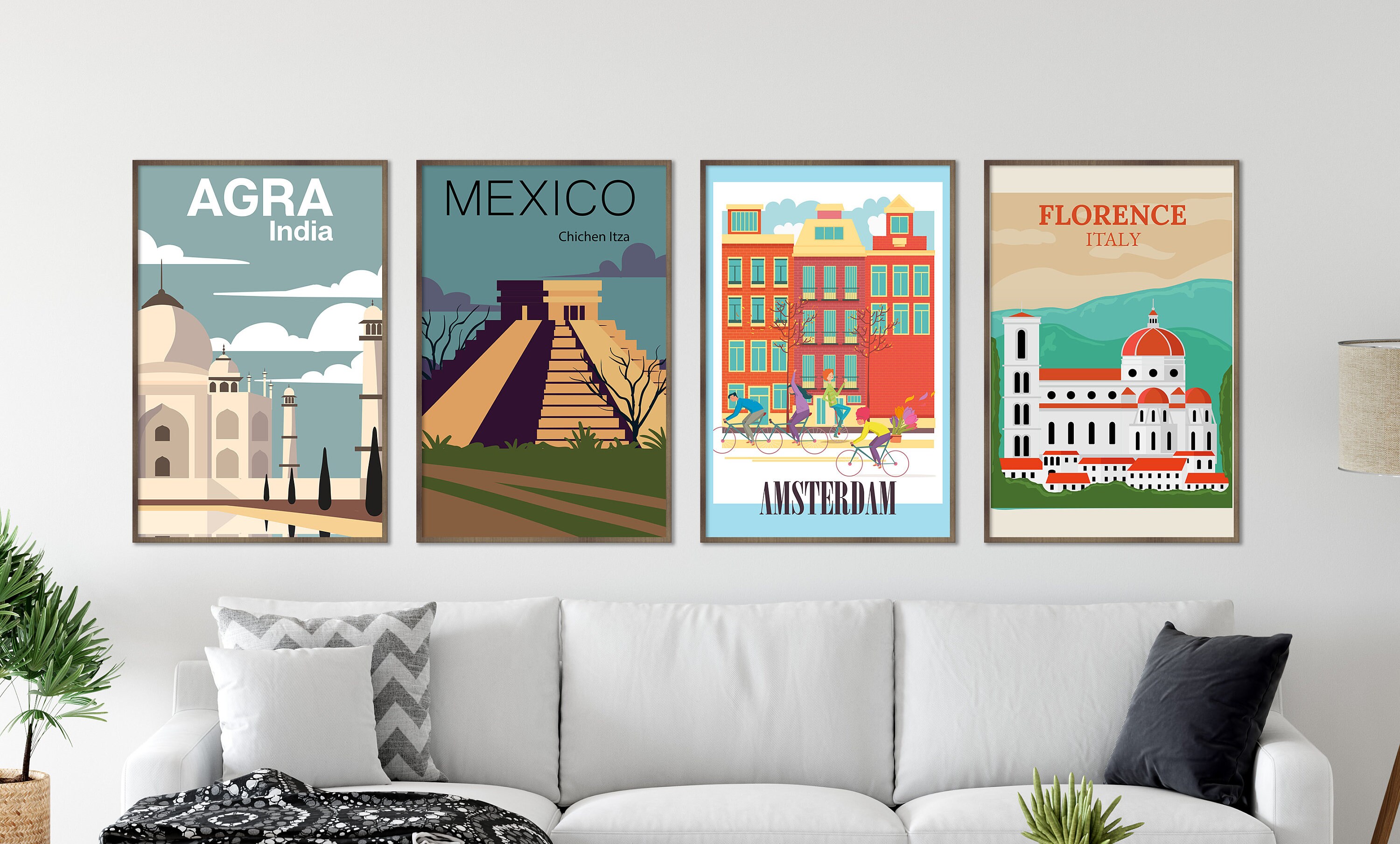 Retro International Travel Posters, Set of 10 Travel Posters, Vintage ...