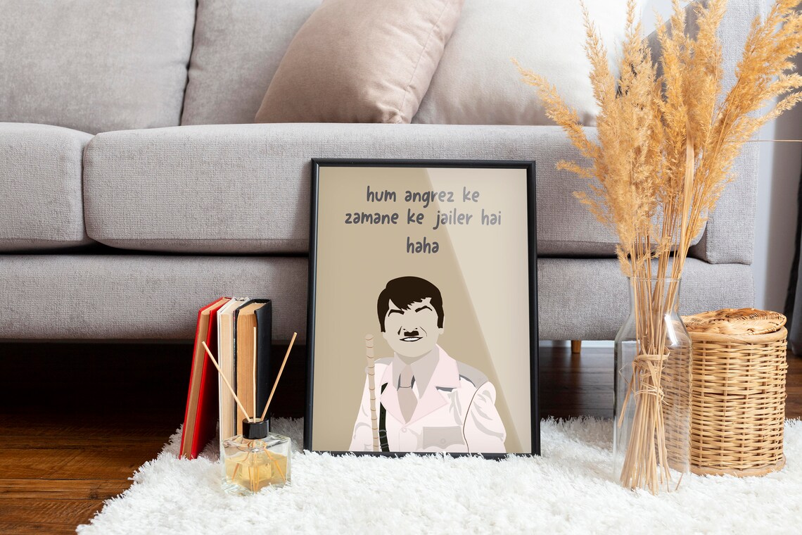 Sholay Movie Poster Asrani Angrez Ke Zamane Ke Jailer Desi - Etsy