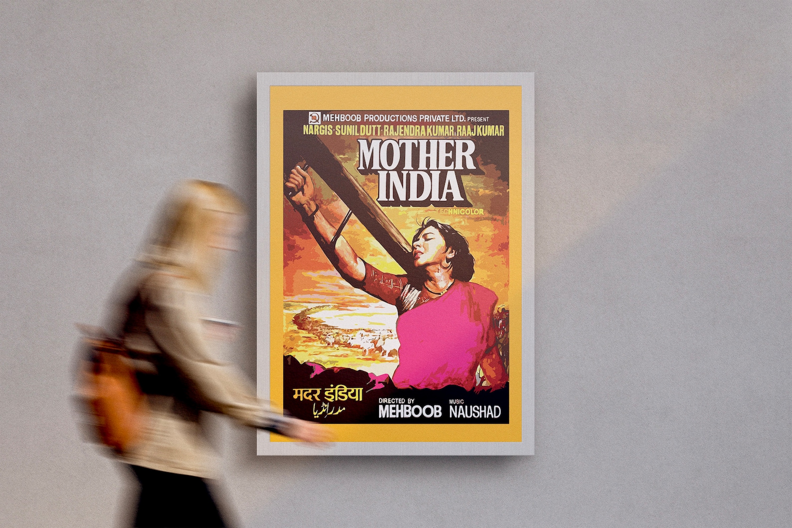 Mother India Movie Poster, Desi Wall Art, Bollywood Movie Poster, Retro ...