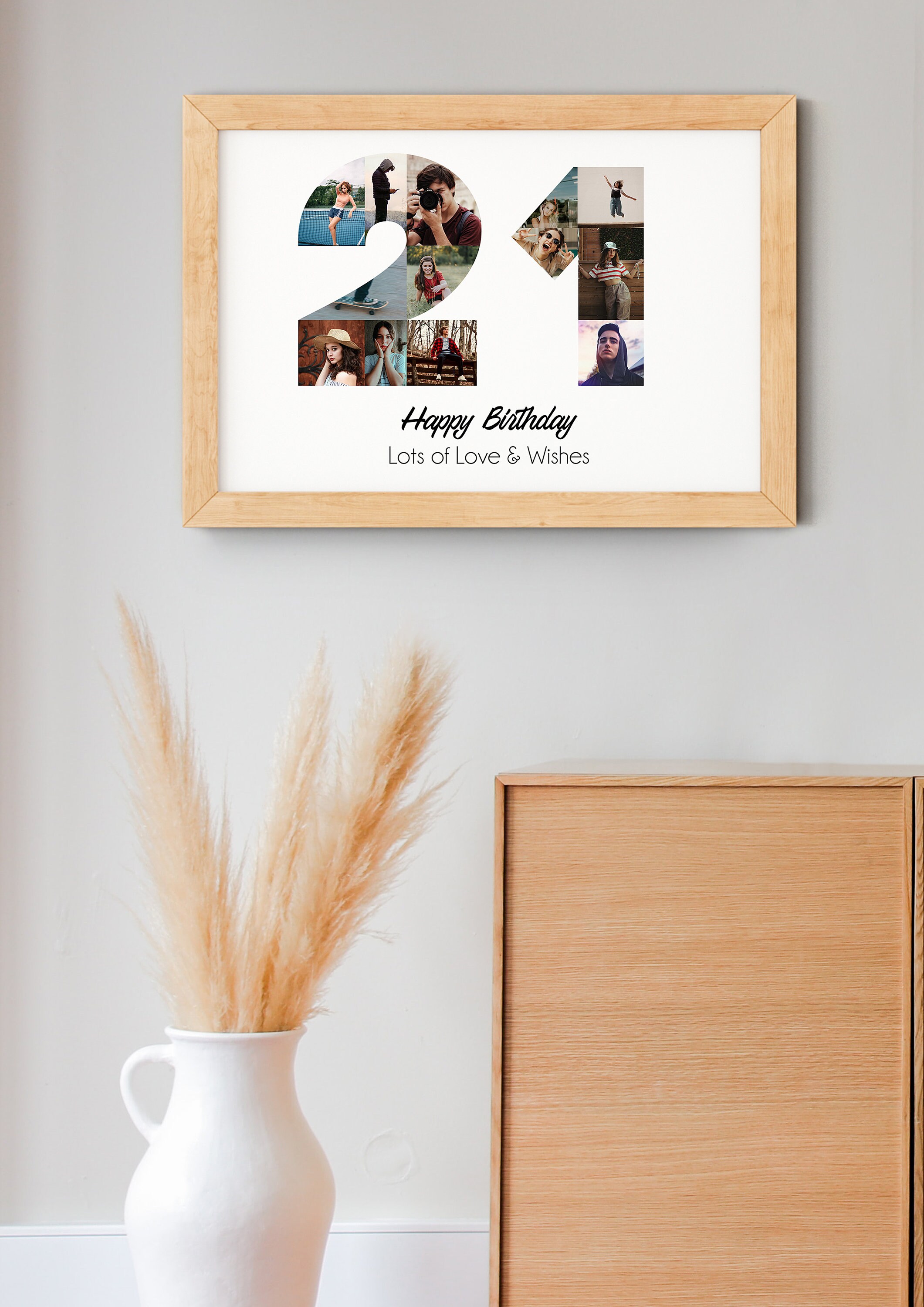 21st Birthday Photo Collage 21st Anniversary Gift Number - Etsy