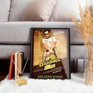 Dabangg Movie Poster, Desi Wall Art, Bollywood Movie Poster, Retro ...