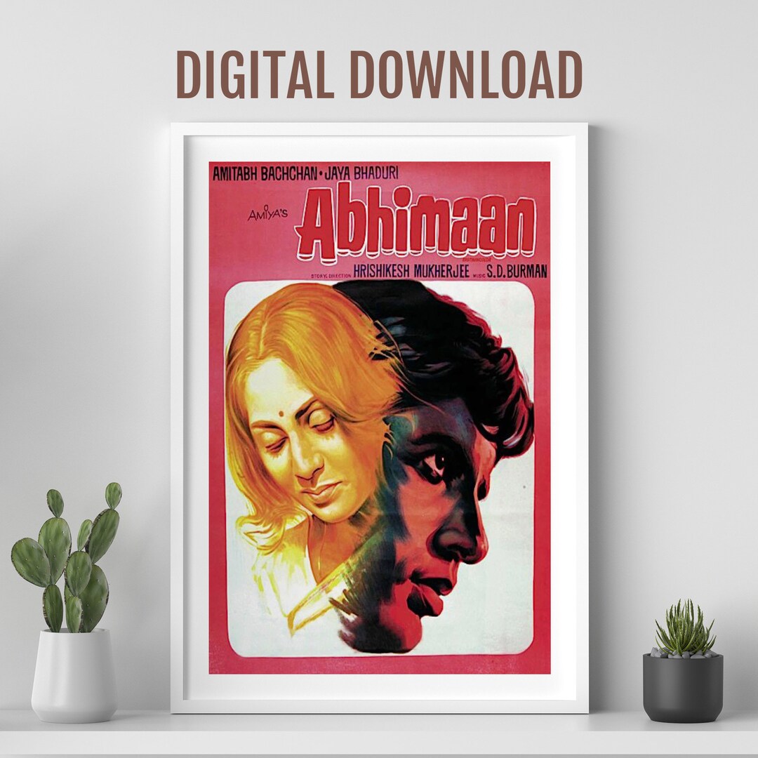 Abhimaan Movie Poster, Desi Wall Art, Bollywood Movie Poster, Desi Art ...