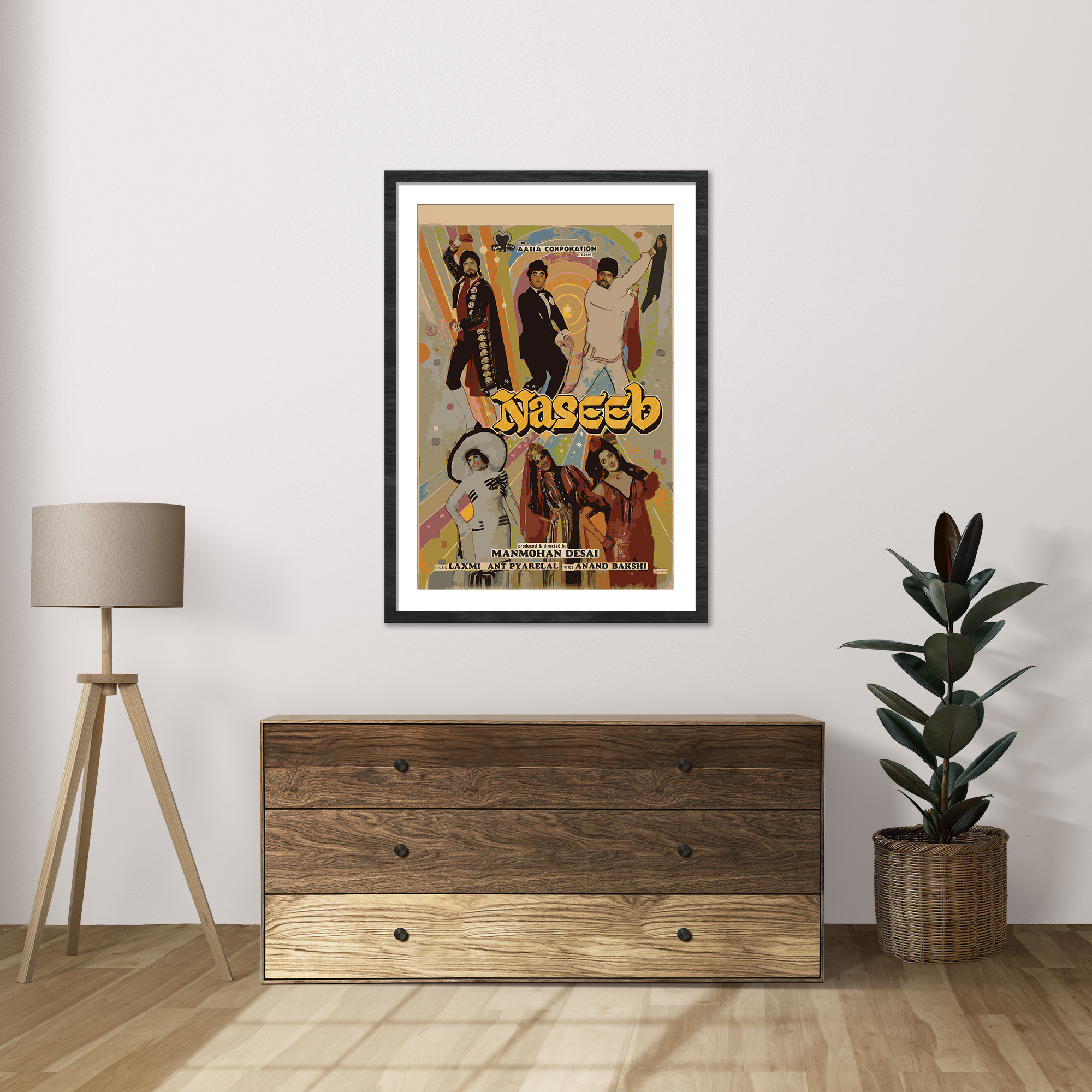Naseeb Movie Poster, Desi Wall Art, Bollywood Movie Poster, Retro ...