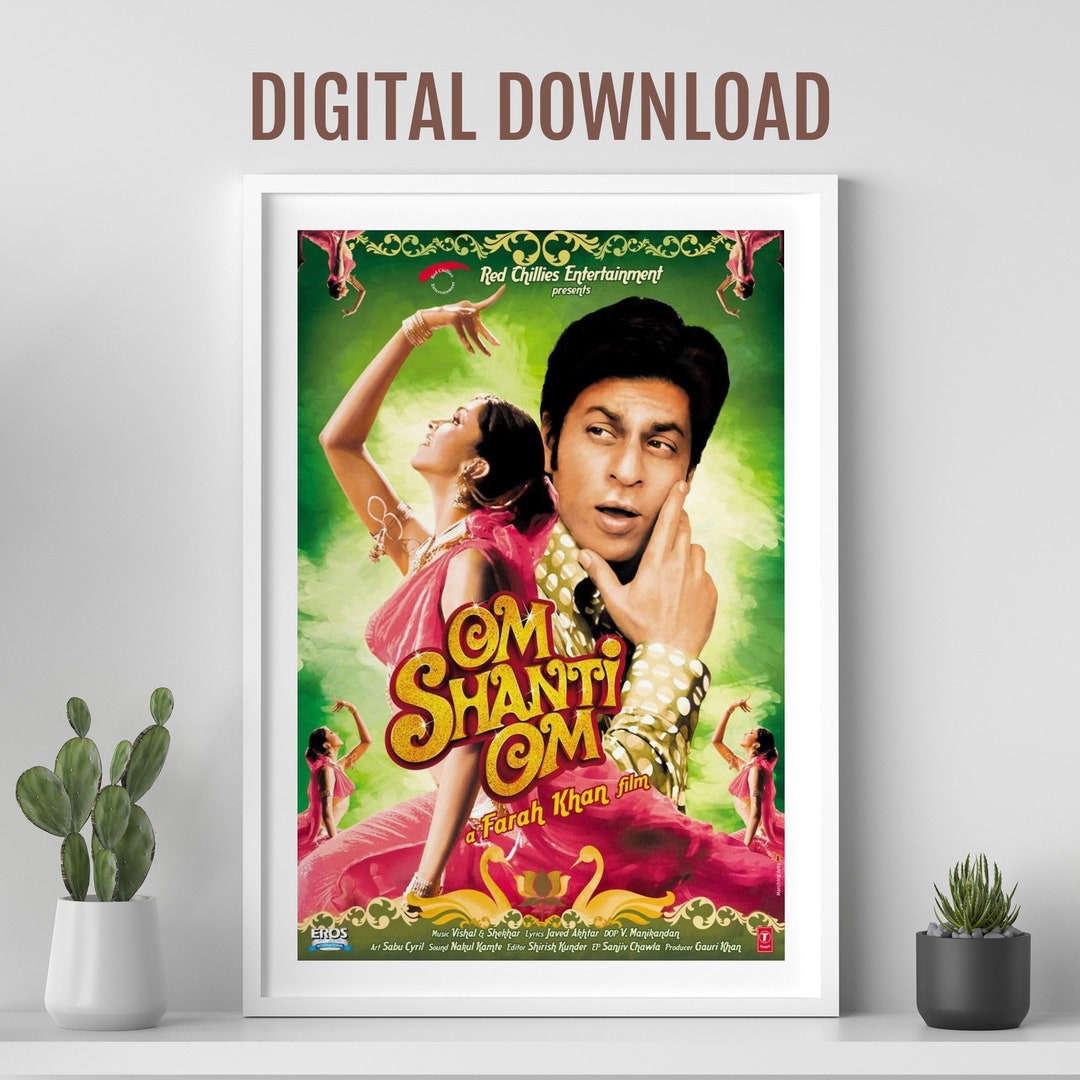 Om Shanti Om Movie Poster, Desi Wall Art, Bollywood Movie Poster, Retro ...