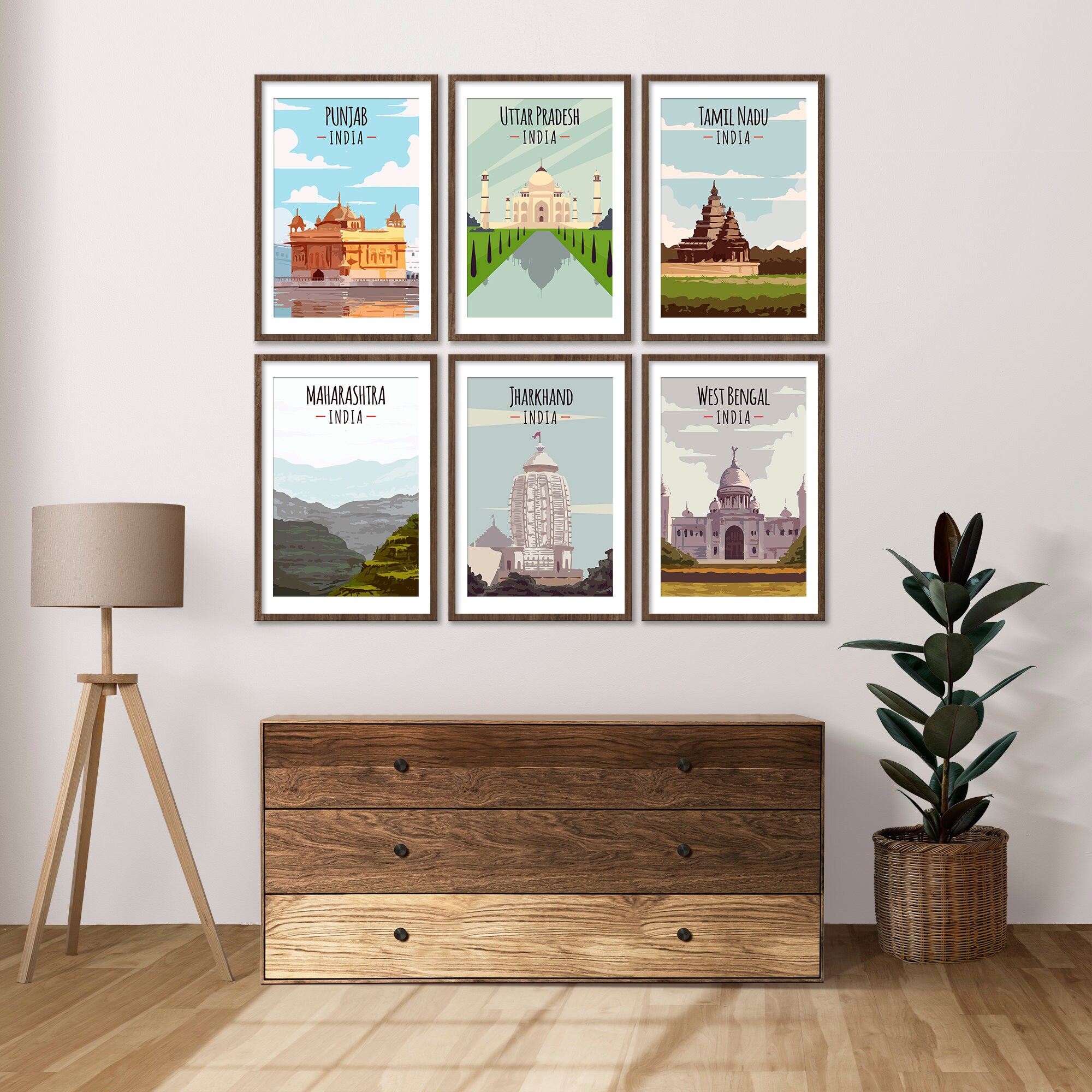 India Travel Posters, Set of 20 Travel Posters, Vintage Travel Posters ...