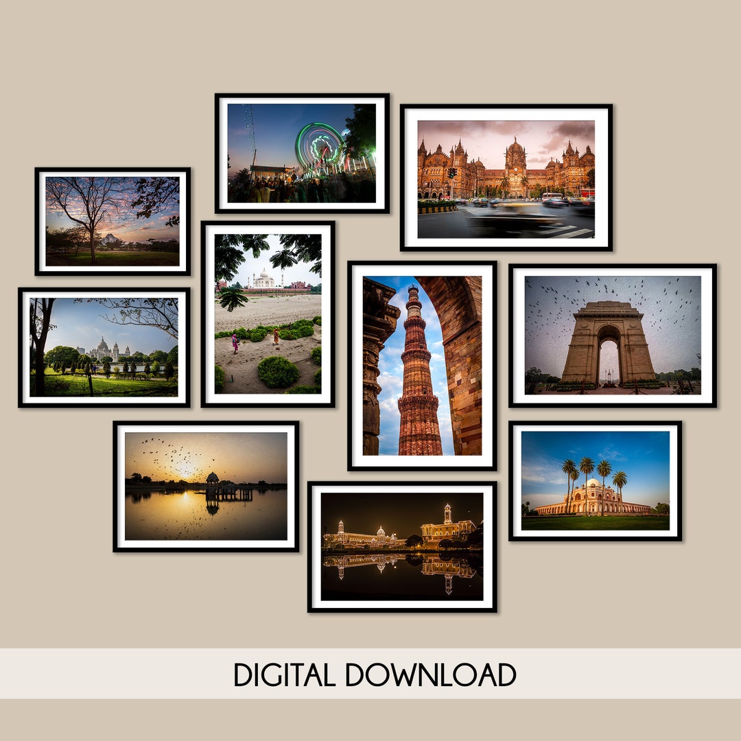 Set of 10 Indian Posters, Colourful Indian Photos, Indian Wall Art ...