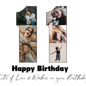 11th Birthday Photo Collage Gift, 11th Anniversary Photo Collage ...