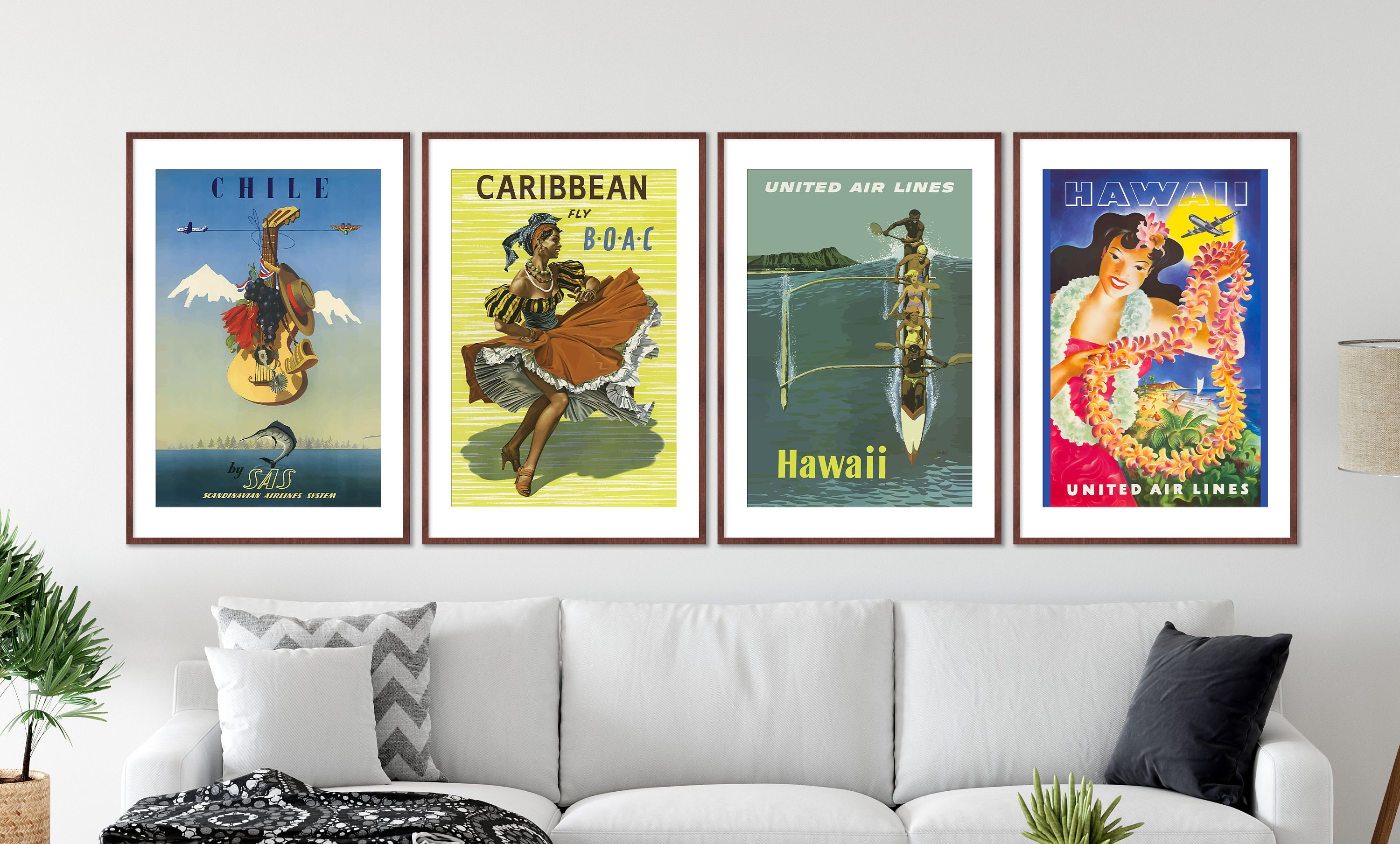 Vintage Airline Posters, Set of 21 Airline Posters, Vintage Travel ...