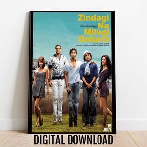 ZNMD Movie Poster, Zindagi Na Milegi Dobara, Desi Wall Art, Bollywood ...