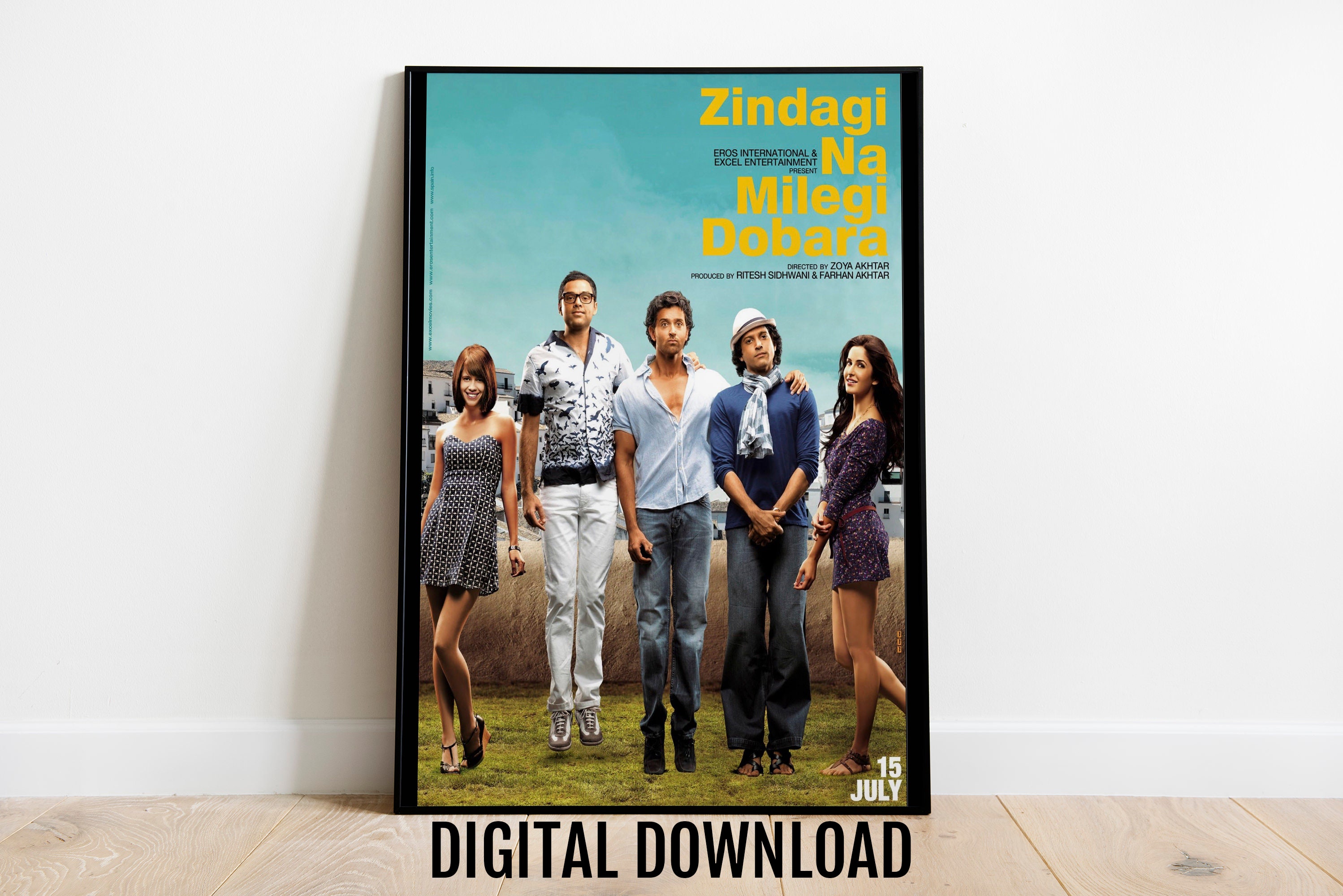 ZNMD Movie Poster, Zindagi Na Milegi Dobara, Desi Wall Art, Bollywood ...