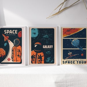 Set of 3 Space Posters, Space Wall Art, NASA Wall Art, Rocket Wall ...