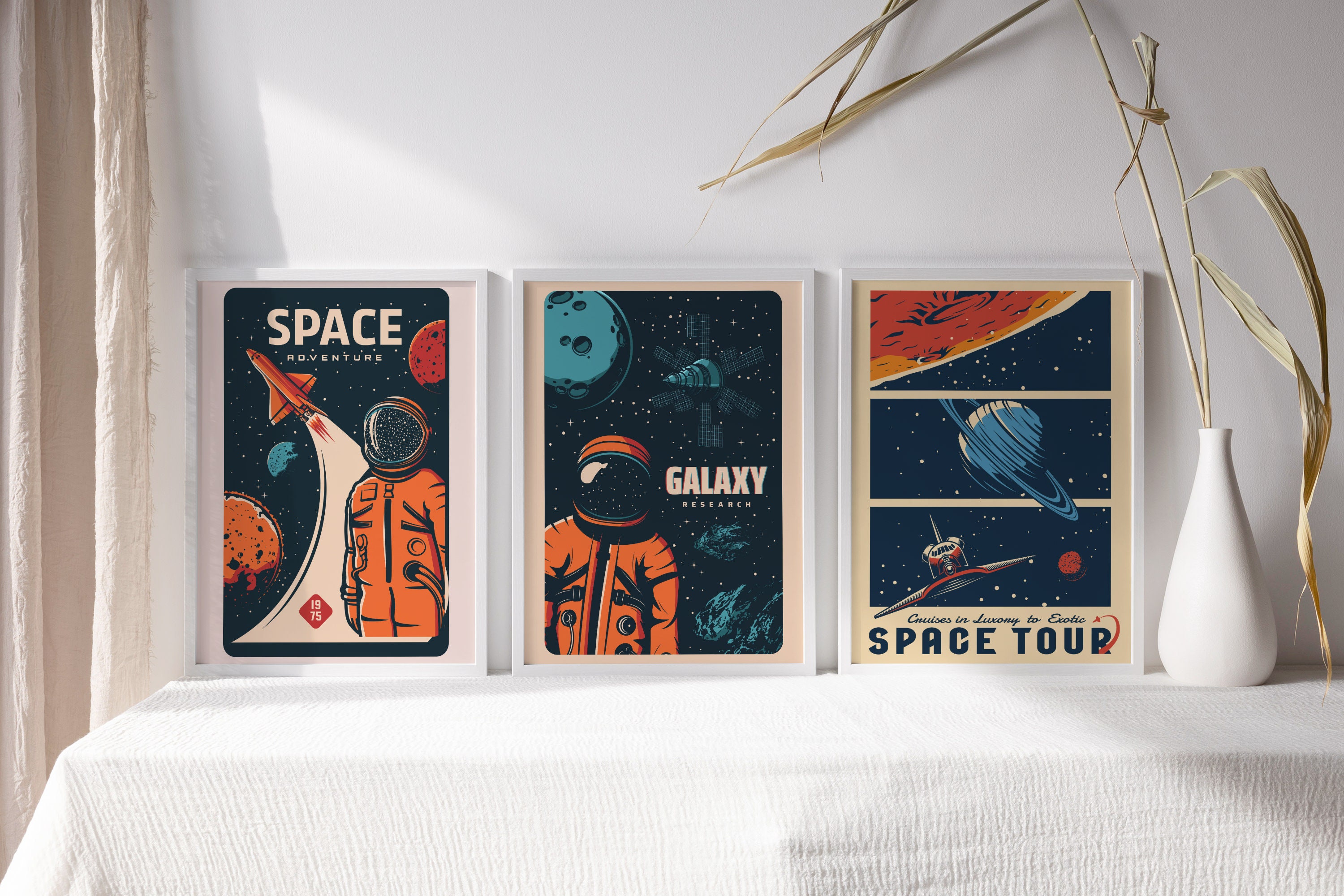Set of 3 Space Posters, Space Wall Art, NASA Wall Art, Rocket Wall ...