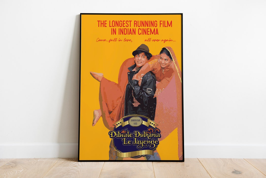 DDLJ Movie Poster, Desi Wall Art, Bollywood Movie Poster, Dilwale ...