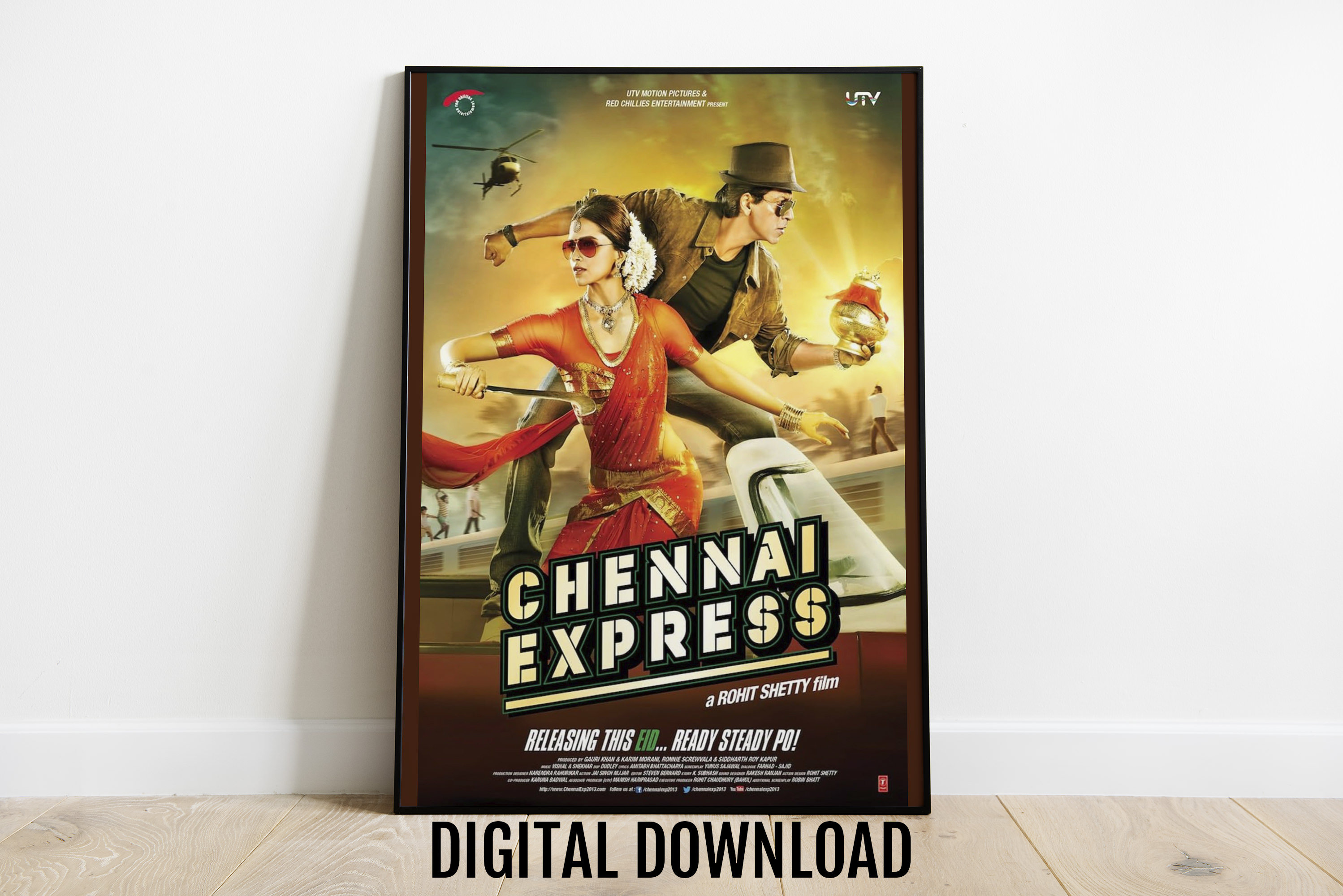 Chennai Express Movie Poster, Desi Wall Art, Bollywood Movie Poster ...