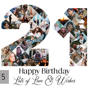 Custom Number Collage Custom Photo Collage Birthday Photo - Etsy