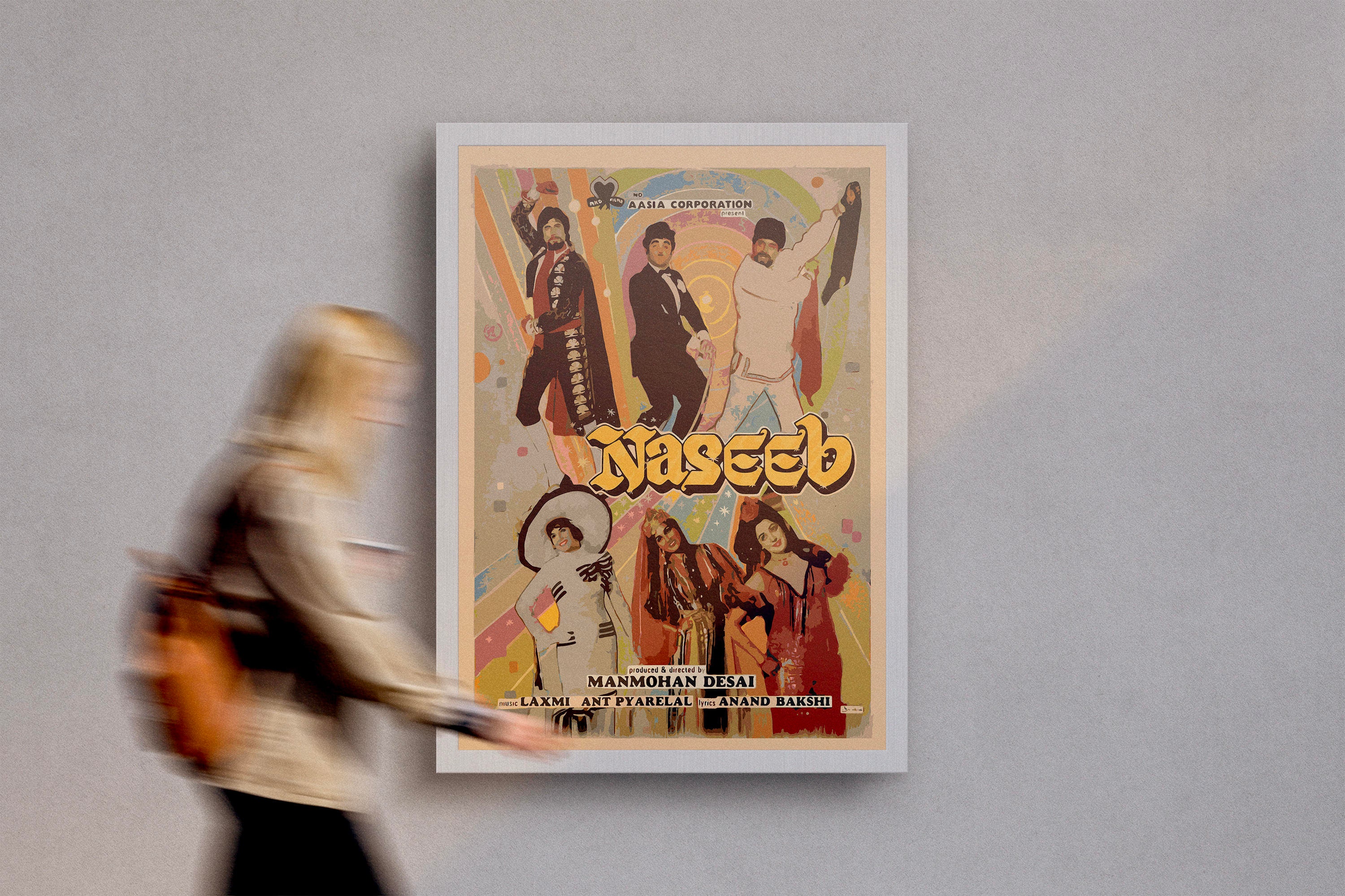Naseeb Movie Poster, Desi Wall Art, Bollywood Movie Poster, Retro ...