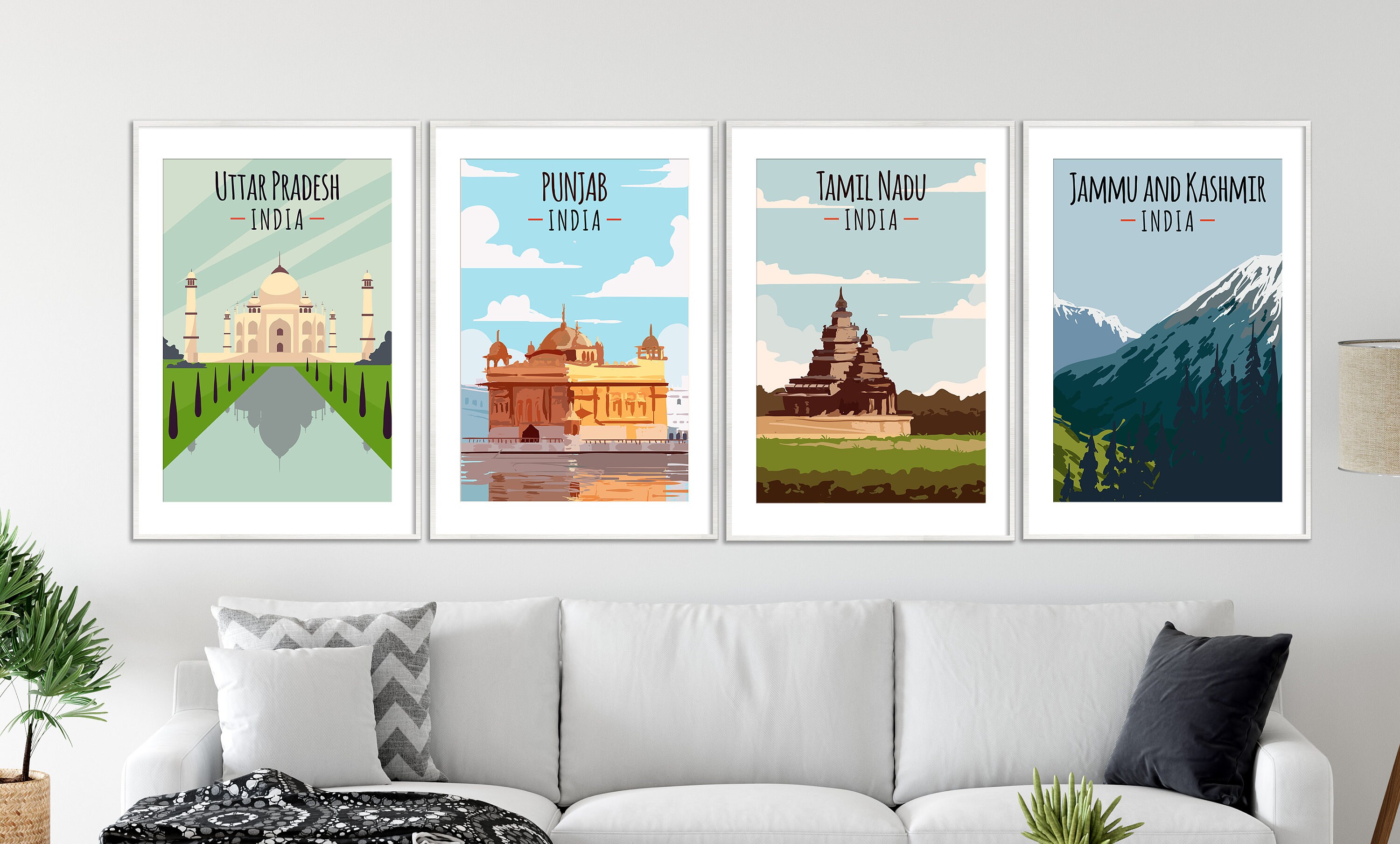 India Travel Posters, Set of 20 Travel Posters, Vintage Travel Posters ...
