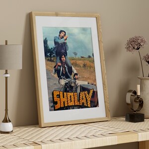 Sholay Movie Poster, Desi Wall Art, Bollywood Movie Poster, Desi Art ...