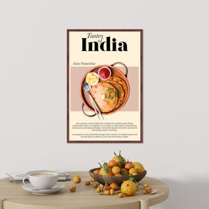 Aloo Parantha Poster, Desi Indian Food Art, Asian Food Art, Colourful ...