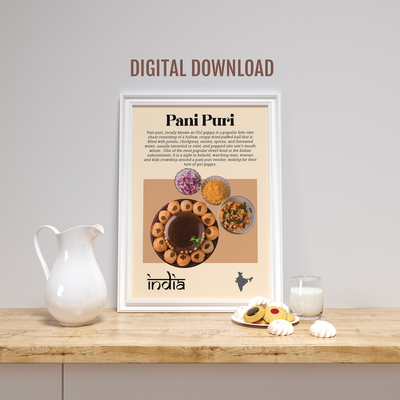 Pani Puri Poster, Desi Indian Gol Gappa Food Art, Asian Food Art ...