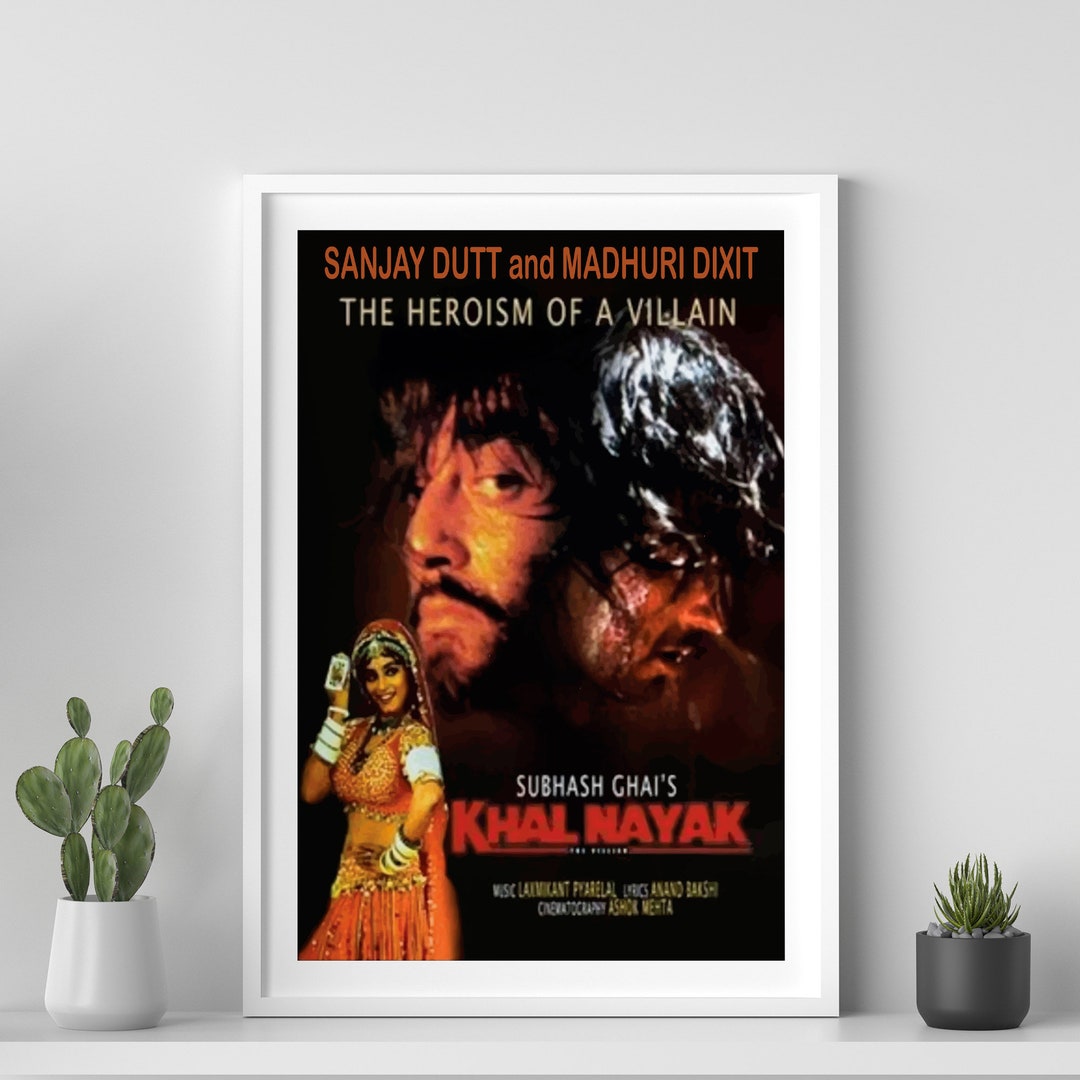 Khalnayak Movie Poster, Desi Wall Art, Bollywood Movie Poster, Retro ...