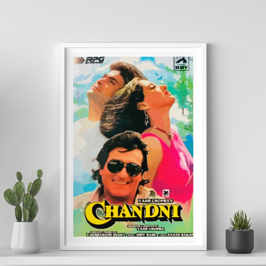 Chandni Movie Poster Desi Wall Art Bollywood Movie Poster - Etsy