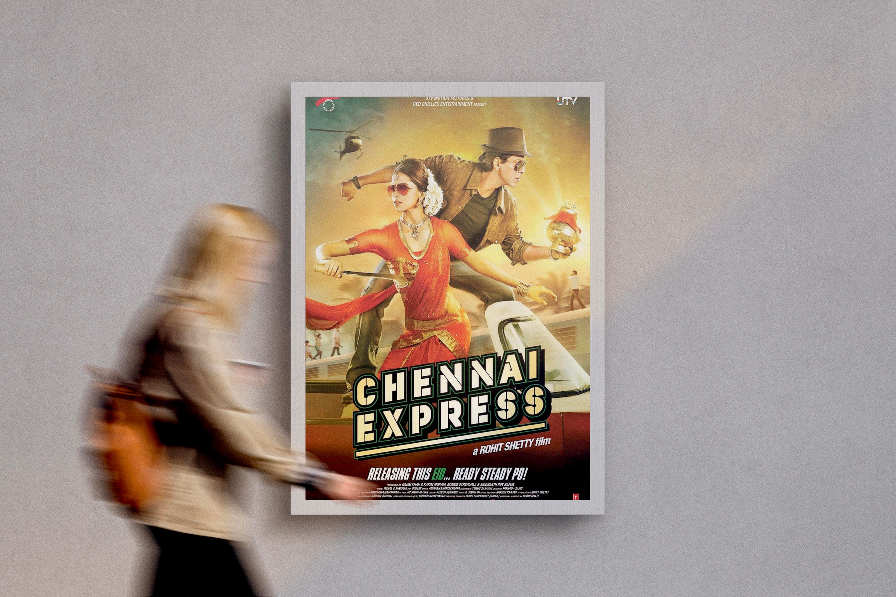 Chennai Express Movie Poster, Desi Wall Art, Bollywood Movie Poster ...