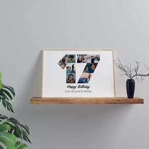 17th Birthday Photo Collage, 17th Anniversary Gift, Number Photo ...
