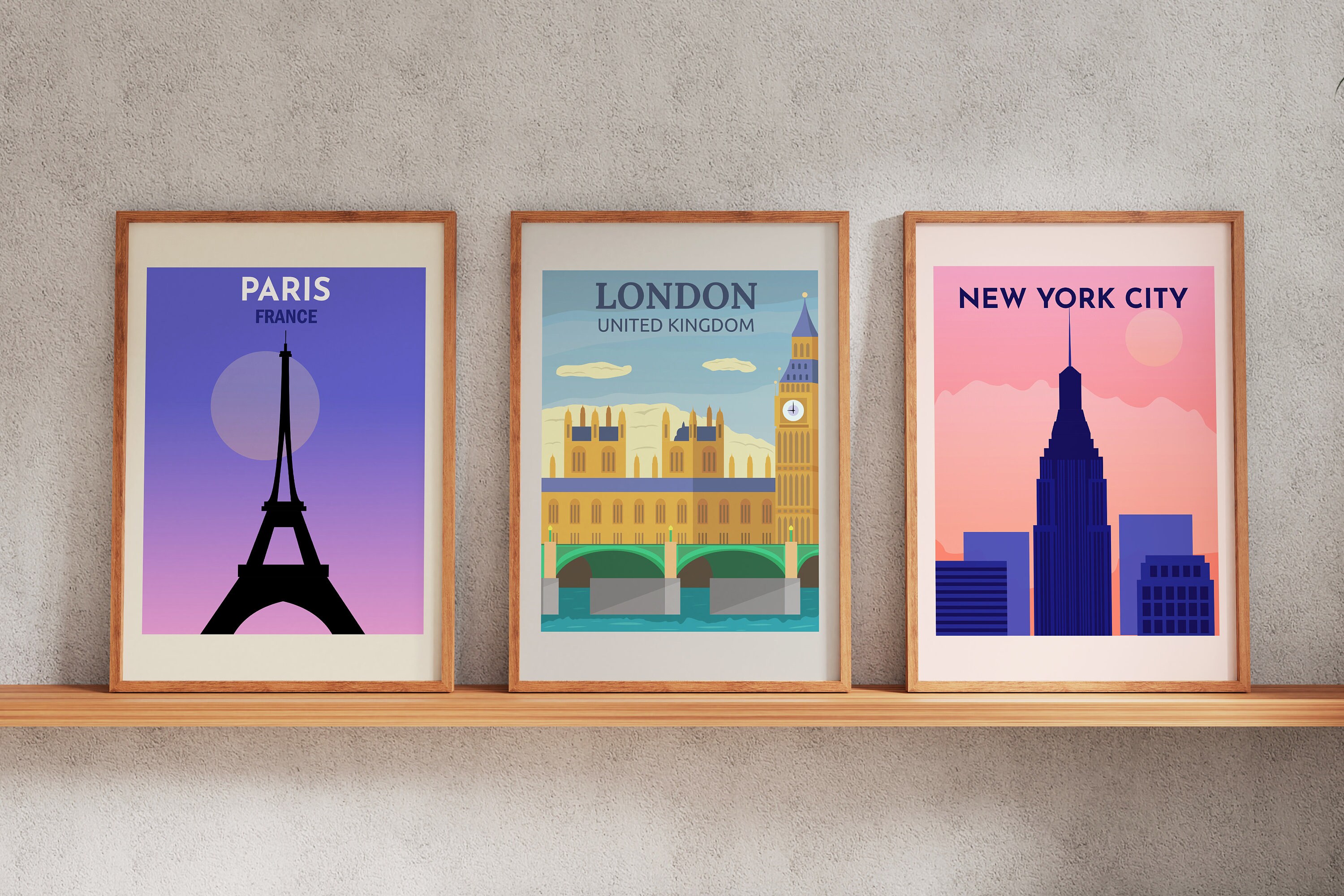 Retro International Travel Posters, Set of 12 Travel Posters, Vintage ...