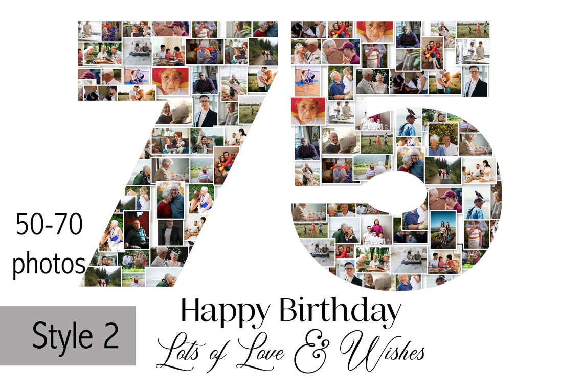 Custom Number Collage Custom Photo Collage Birthday Photo - Etsy
