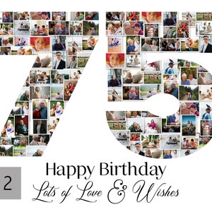 Custom Number Collage Custom Photo Collage Birthday Photo - Etsy