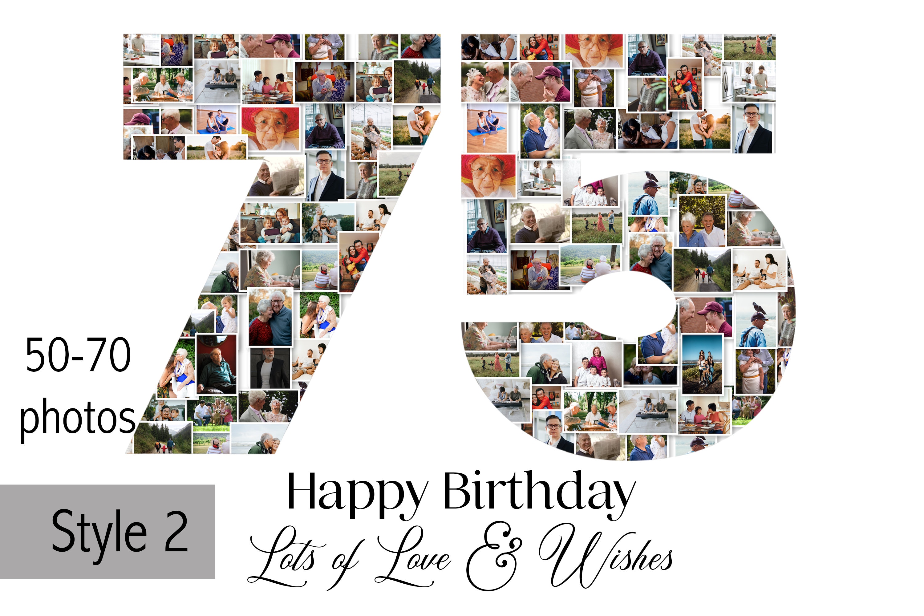 Custom Number Collage Custom Photo Collage Birthday Photo - Etsy