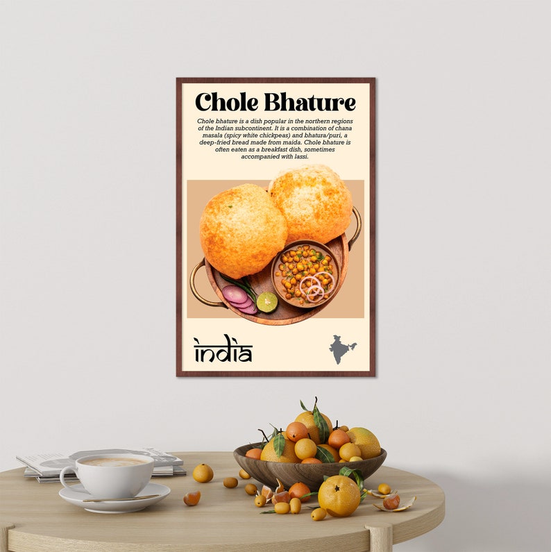 Chole Bhature Poster, Desi Indian Food Art, Asian Food Art, Colourful ...